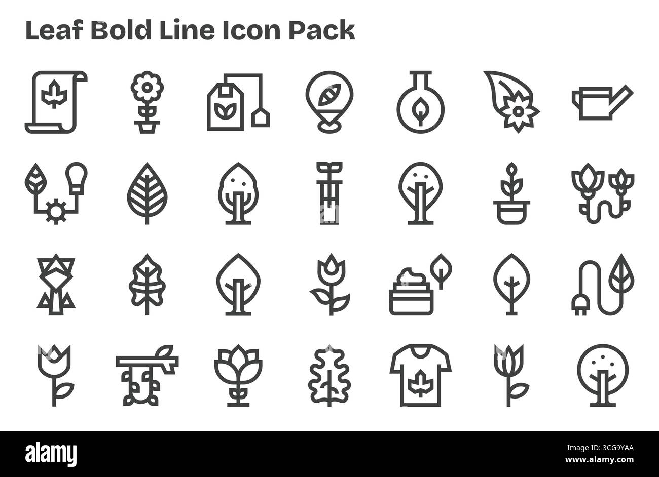 Explore 28 Extra Bold Line-style vector icons inspired by Leaf. Perfect ...