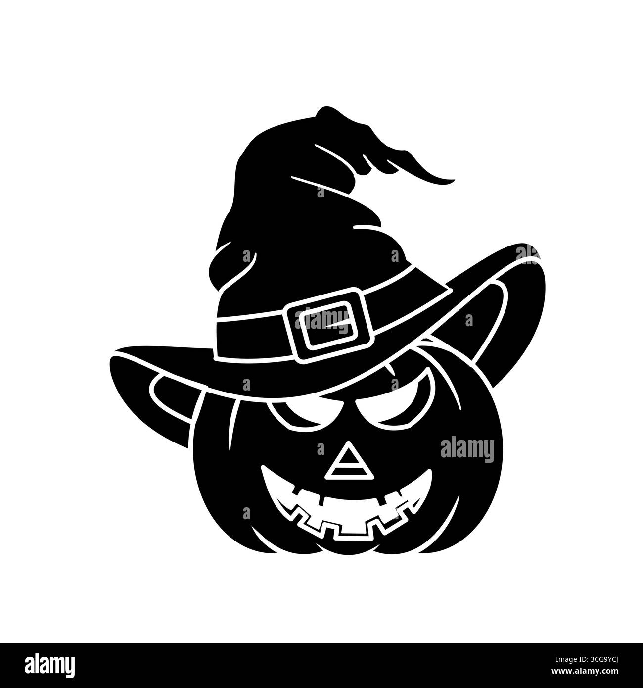 Spooky halloween jack lantern Black and White Stock Photos & Images - Alamy