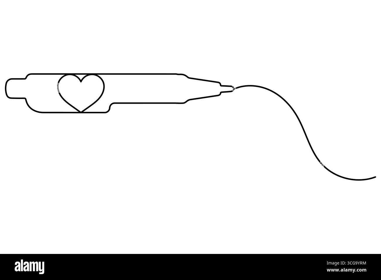 Simple ball pen one line art minimal outline vector design Stock Vector ...