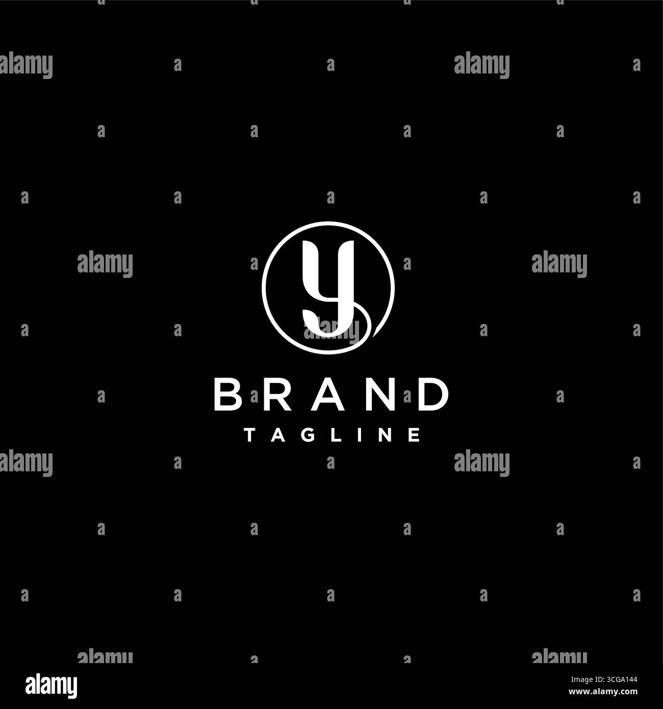 Logo Design Monogram Letter y Inside Circle. Minimalist Letter y Circle ...