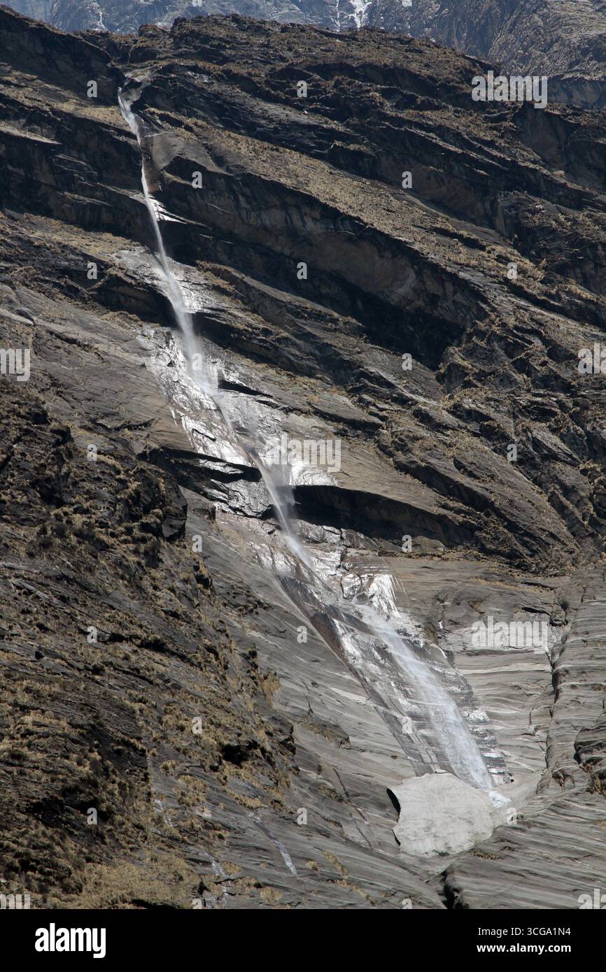 Waterfalls in Annapurna Sanctuary, Annapurna Conservation Area ...