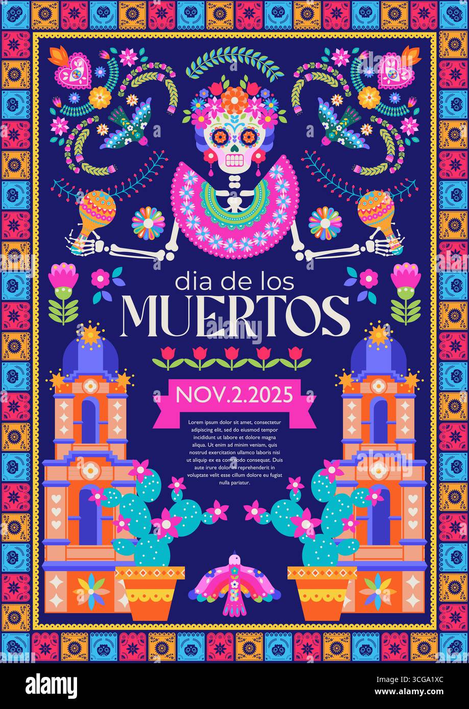 Mexican church architecture Stock Vector Images - Alamy
