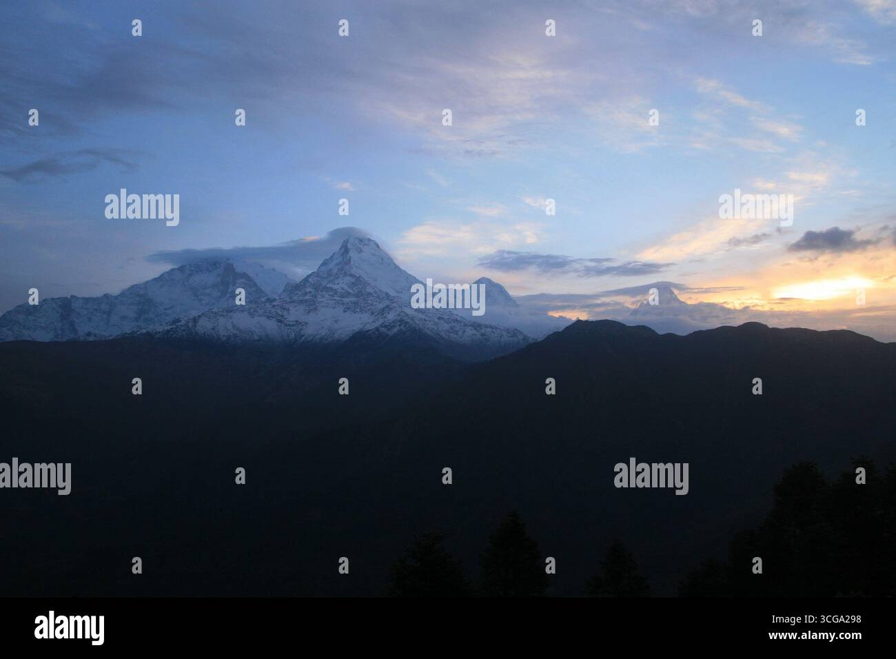 South face of Annapurna South, Annapurna Massif, Himalayas, Nepal Stock ...