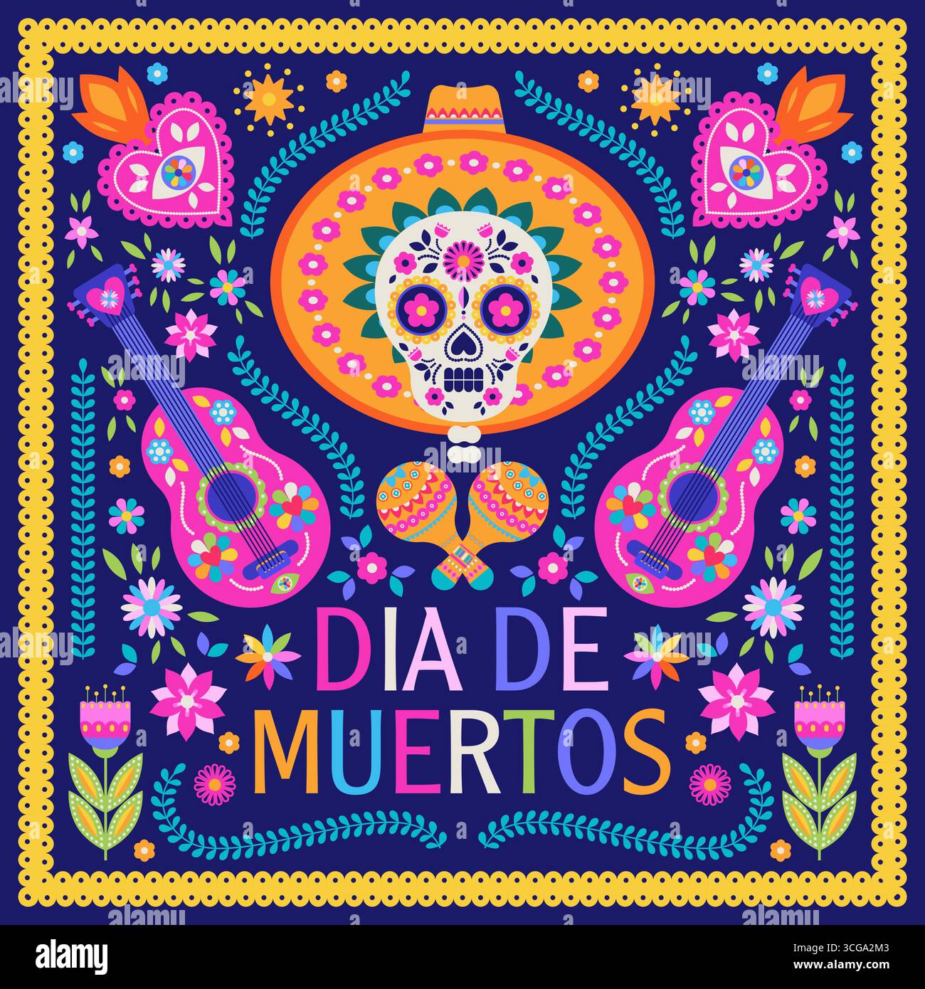 Day dead poster mexican Stock Vector Images - Alamy