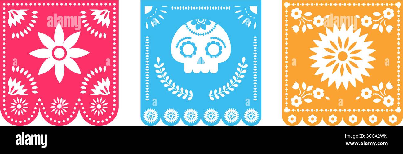 Papel Picado Mexican Festive Banners Stock Vector Image & Art - Alamy