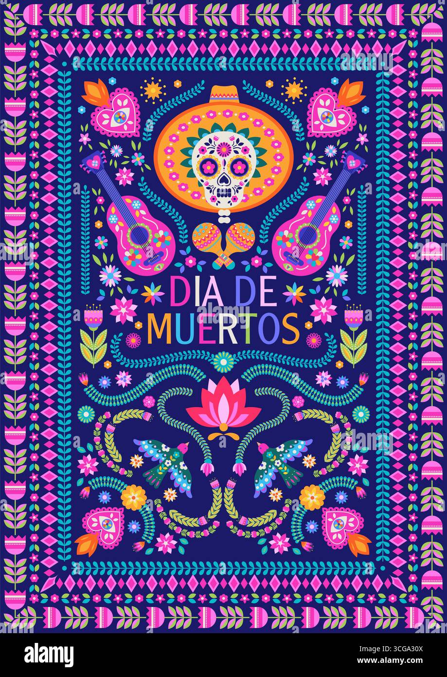 Day dead poster mexican Stock Vector Images - Alamy