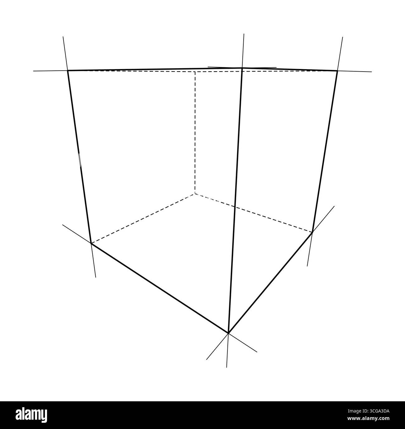 Linear perspective drawing Cut Out Stock Images & Pictures - Alamy