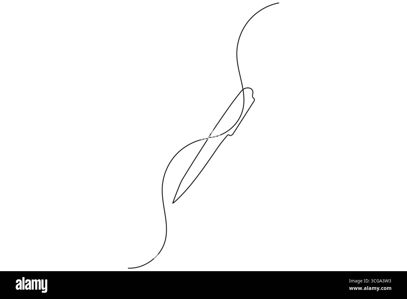 Simple ball pen one line art minimal outline vector design Stock Vector ...