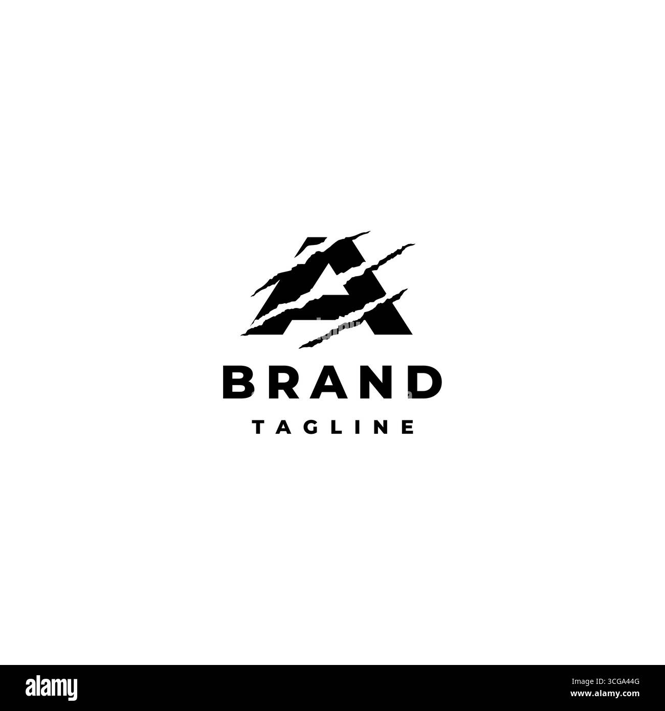 Letter A Torn by Wild Animal Claws Logo Design. Initial Letter A With ...