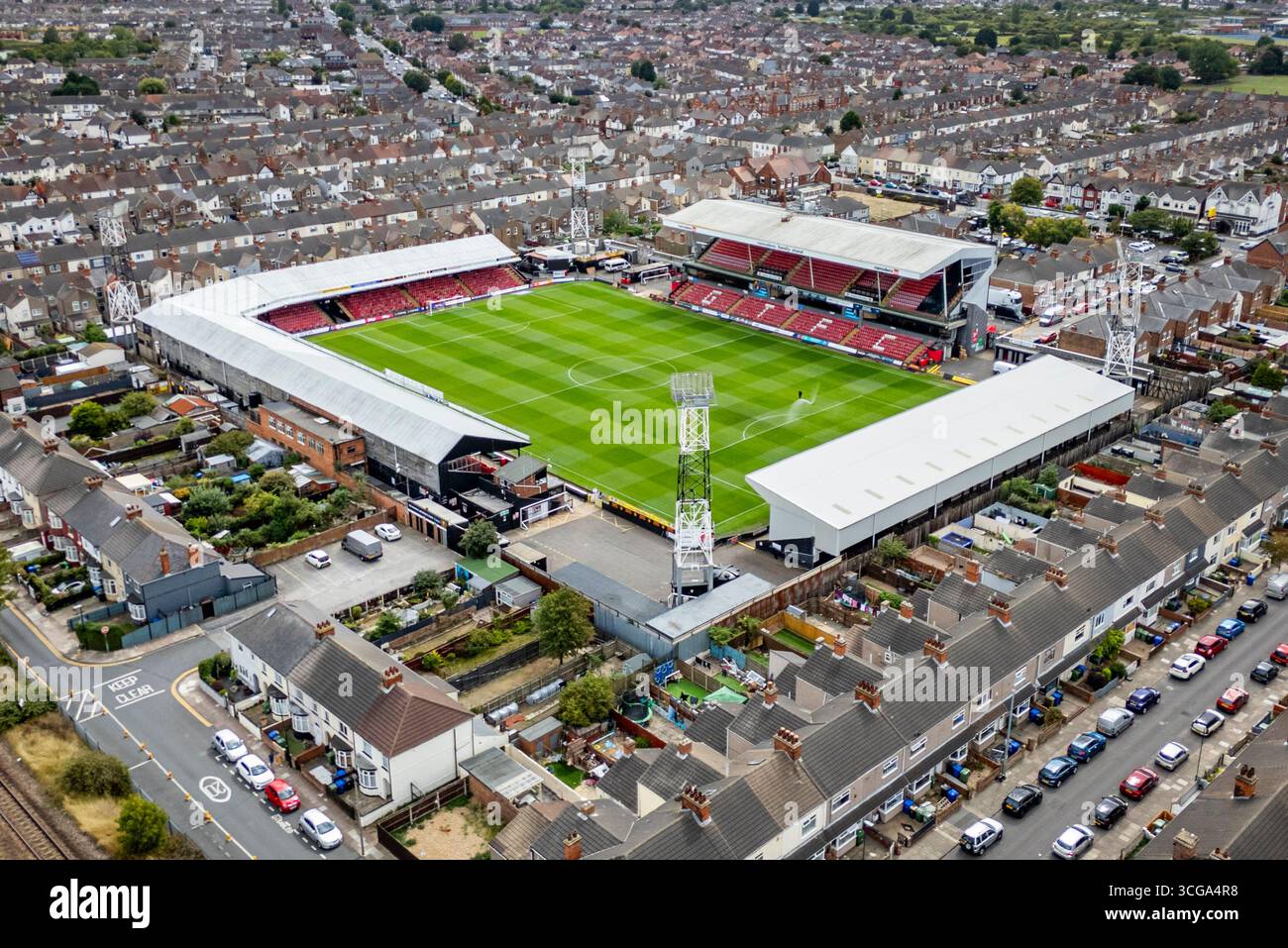 Cleethorpes, UK. 27th Aug, 2025. Ground View outside and above the ...
