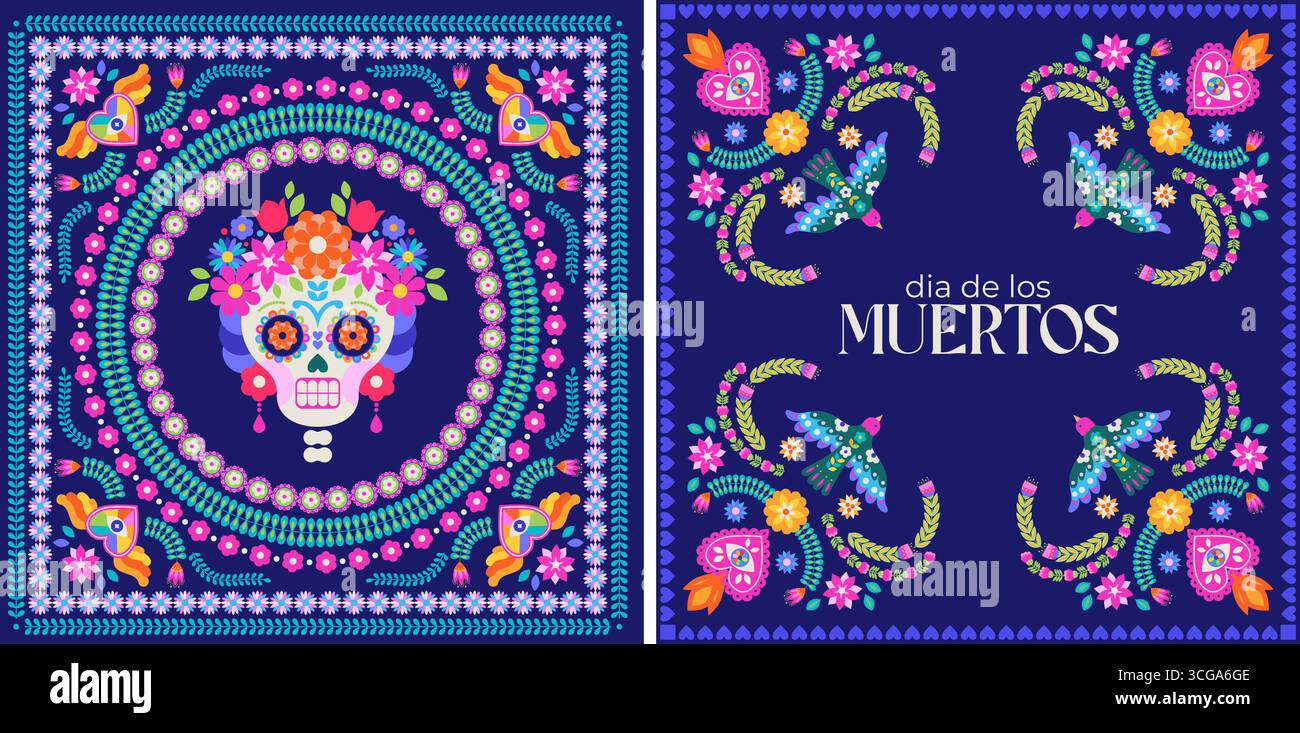 Vibrant sugar skull Stock Vector Images - Alamy