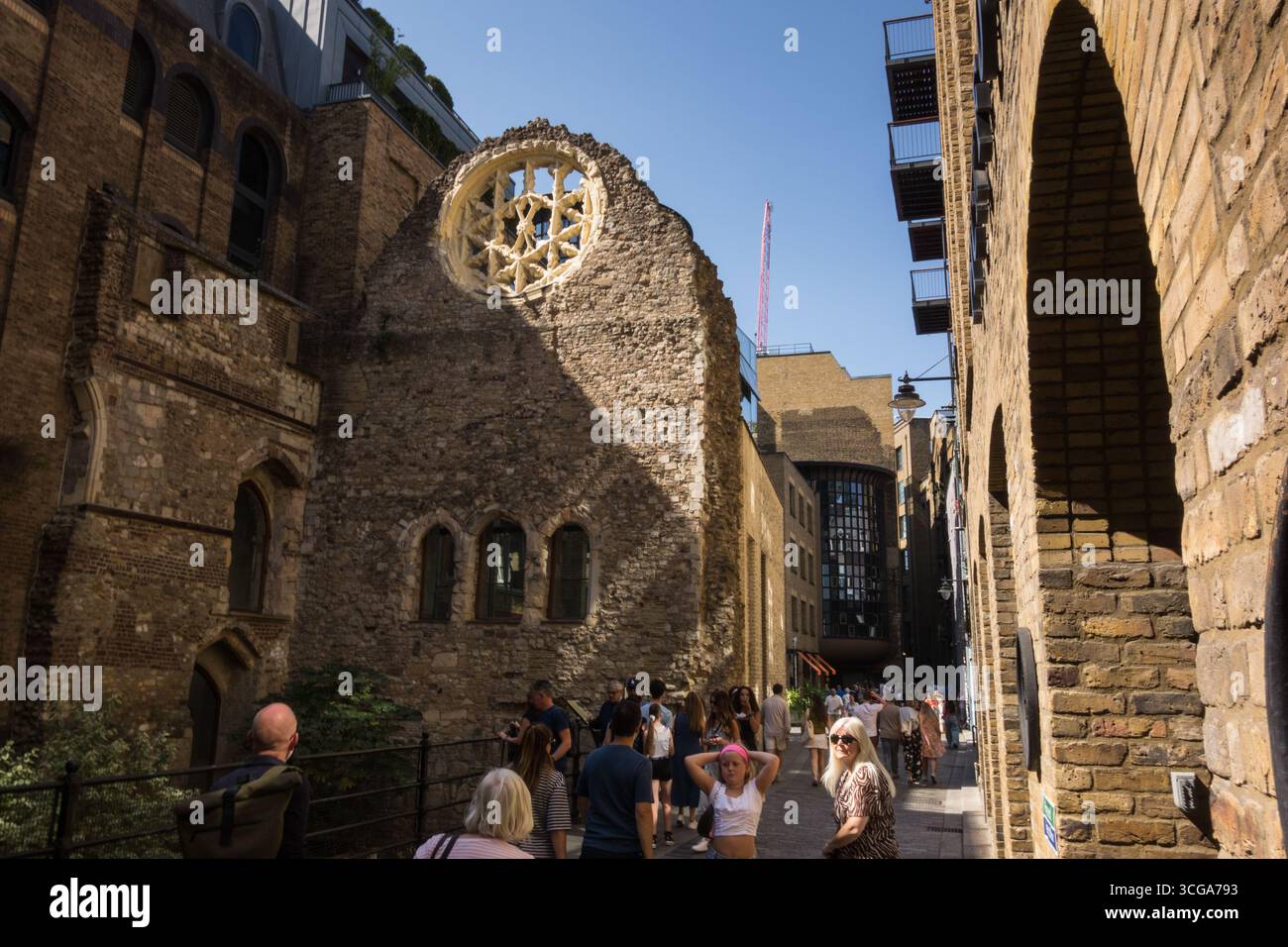 The magnificent Rose Window in the ruins of the Medieval Great Hall of ...