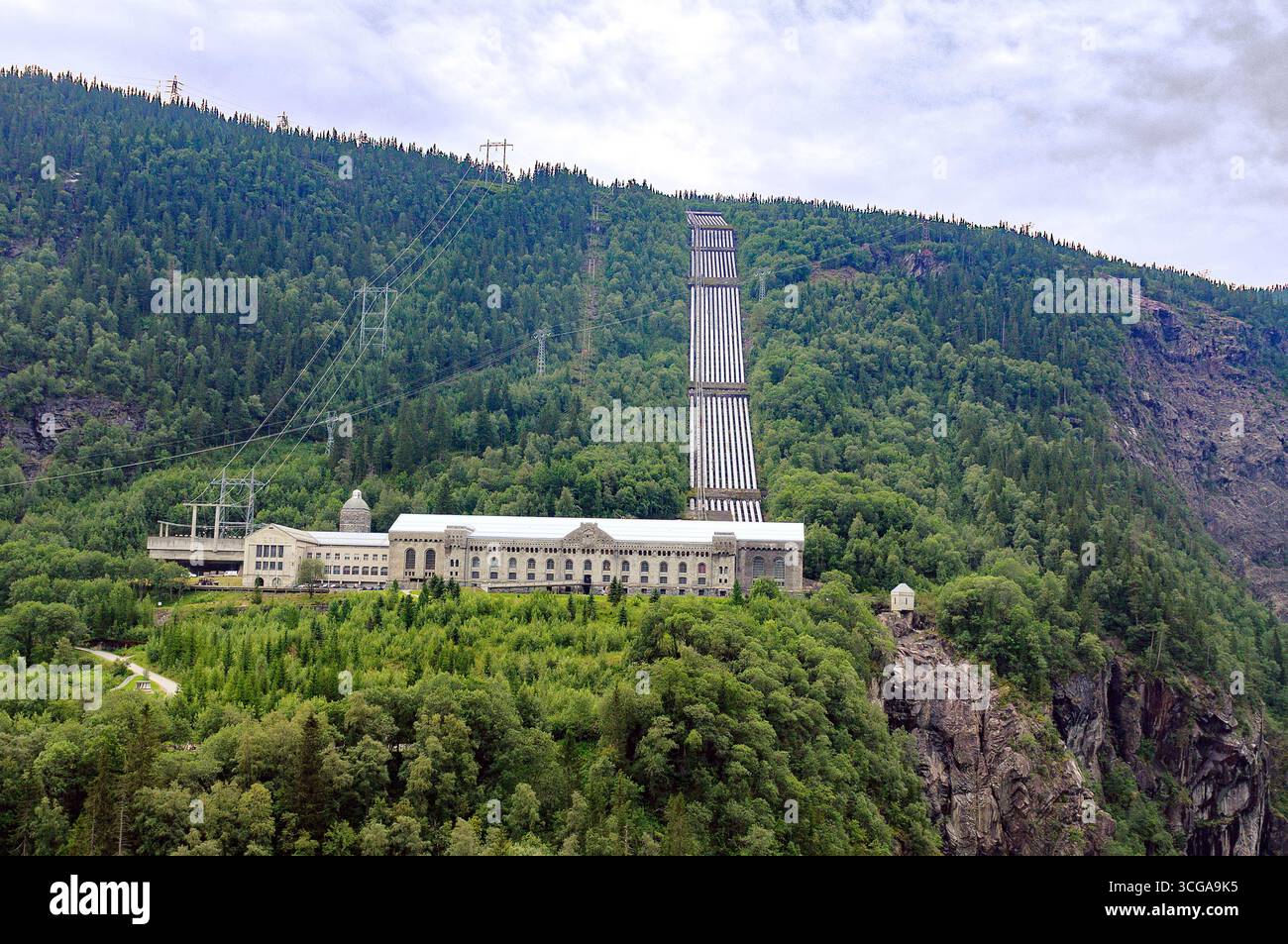 The hydroelectric power plant Vemork close to Rjukan (Tinn, Telemark ...