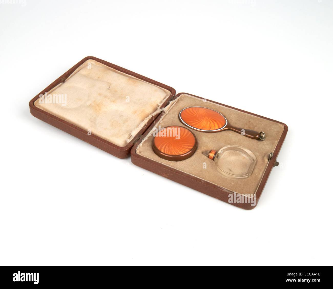 Antique 1900s German Miniature Copper and Enamel Vanity Set in Original ...