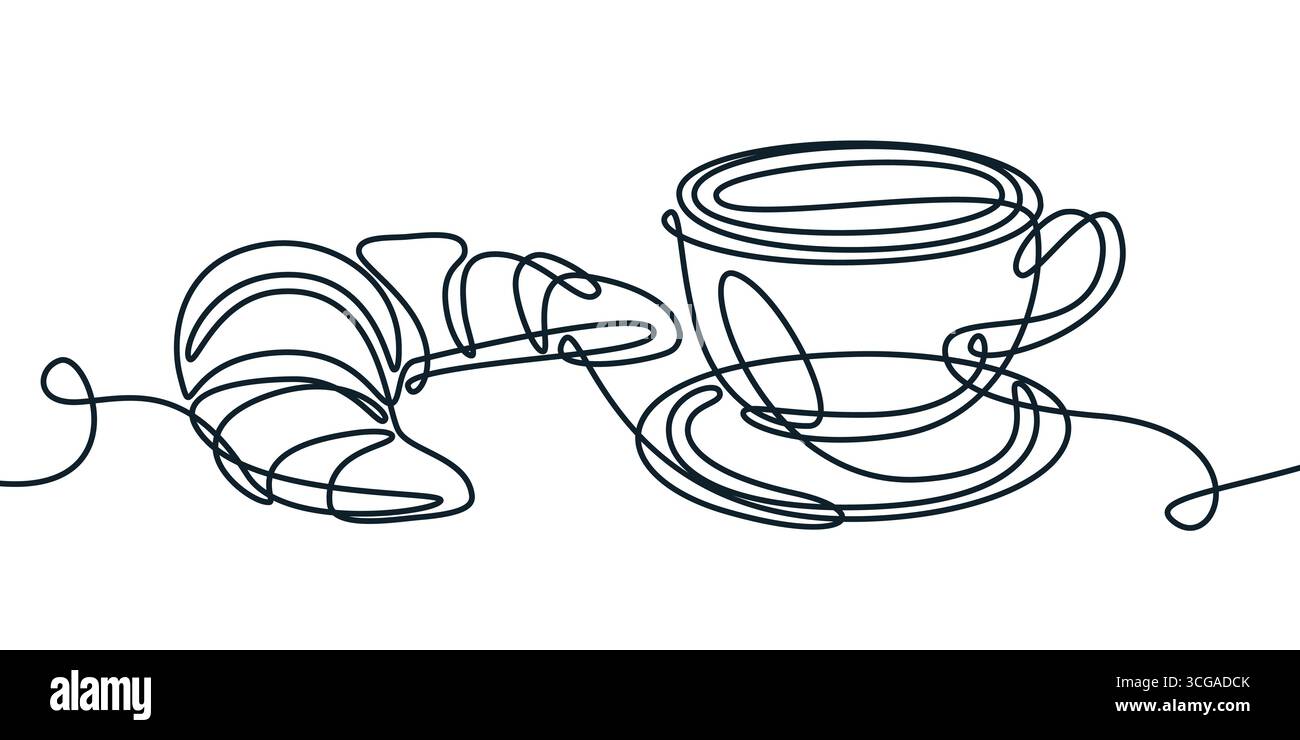 Cup icon line continuous Stock Vector Images - Alamy