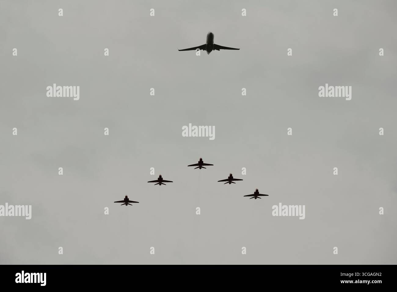 Raf envoy iv and the red arrows aerobatic display team hi-res stock ...