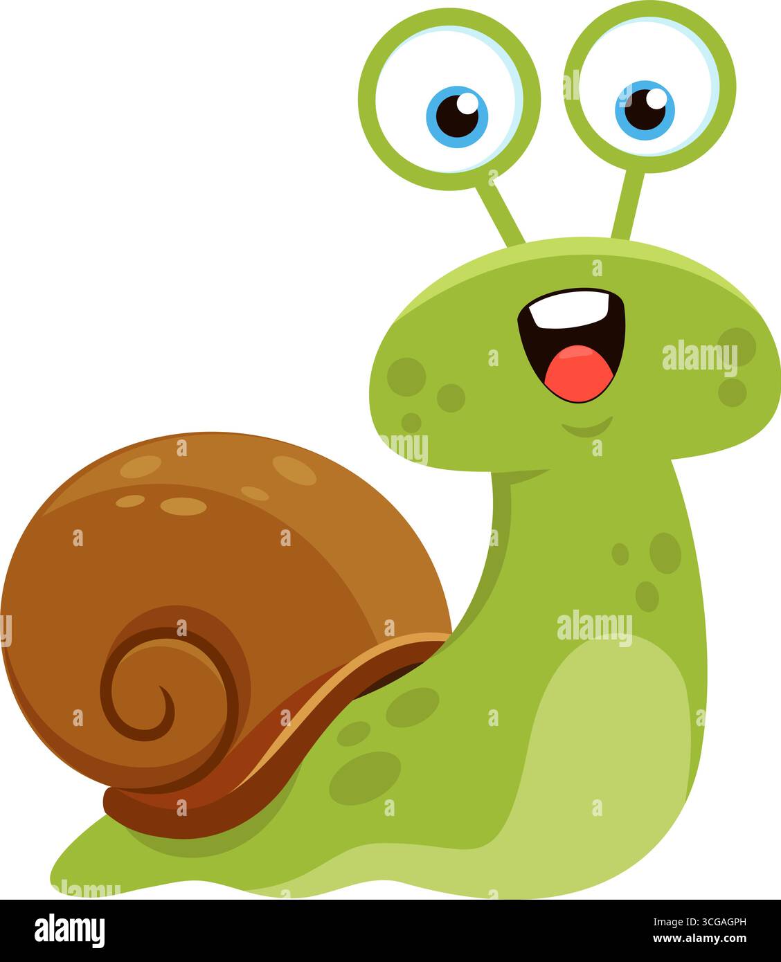 Cute Snail Cartoon Character. Vector Illustration Flat Design Isolated ...