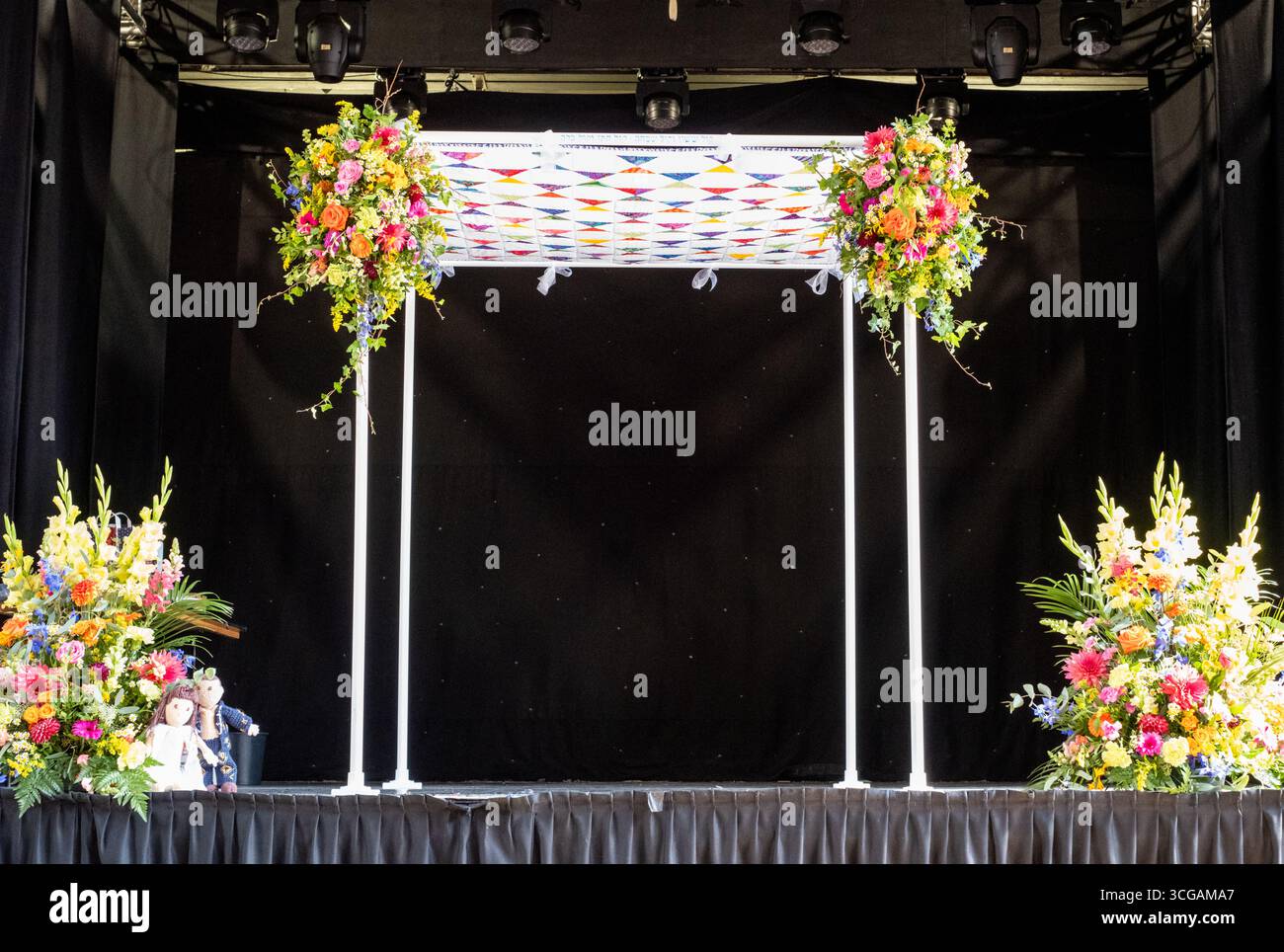 Traditional Chuppah wedding canopy under which Jewish couple get ...