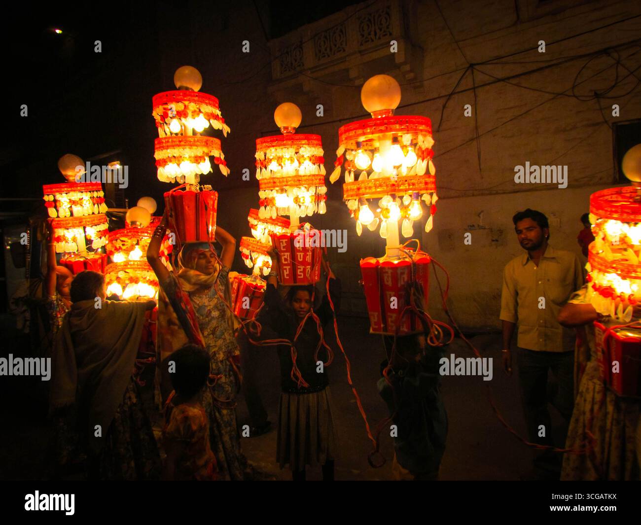 A glimpse of Indian streets with vibrant colors, everyday life, market ...