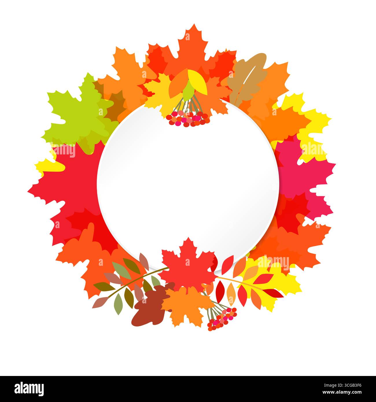 Autumn leaves frame empty Stock Vector Images - Alamy