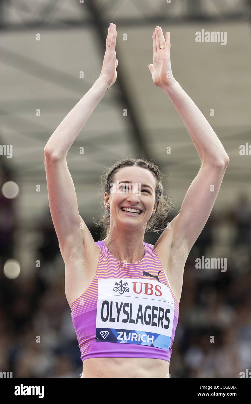Nicola Olyslagers of Australia celebrates during the high jump women ...