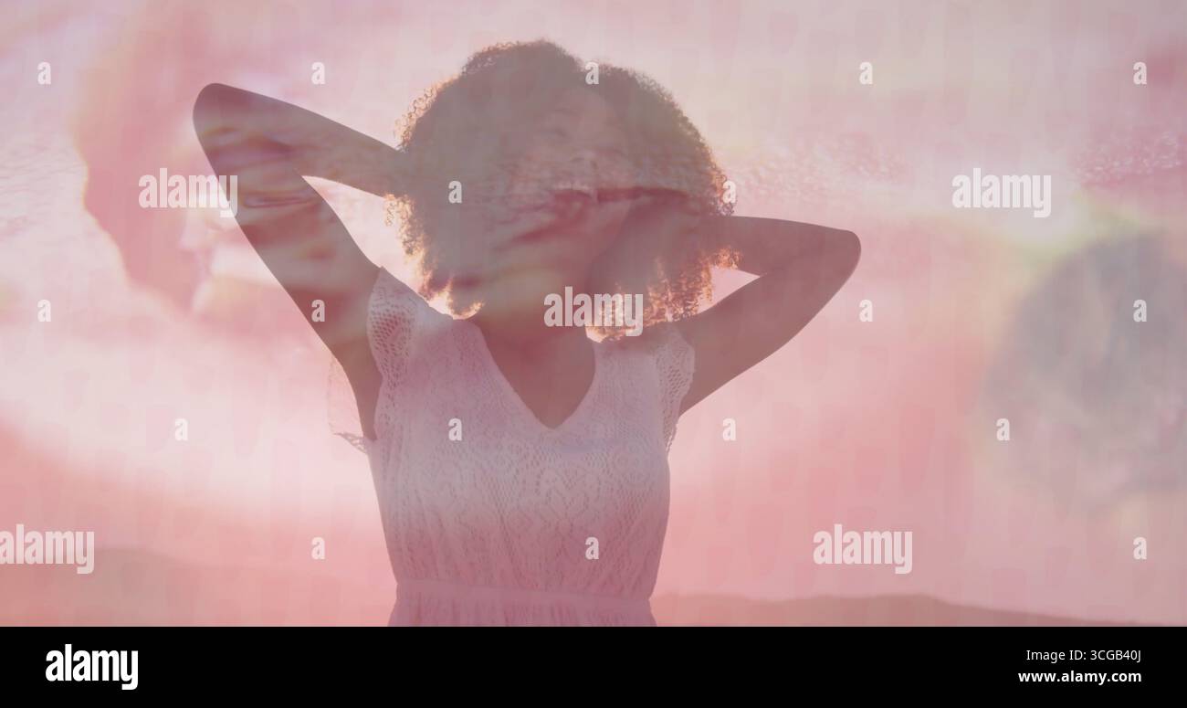 Woman raising arms over head hi-res stock photography and images - Alamy