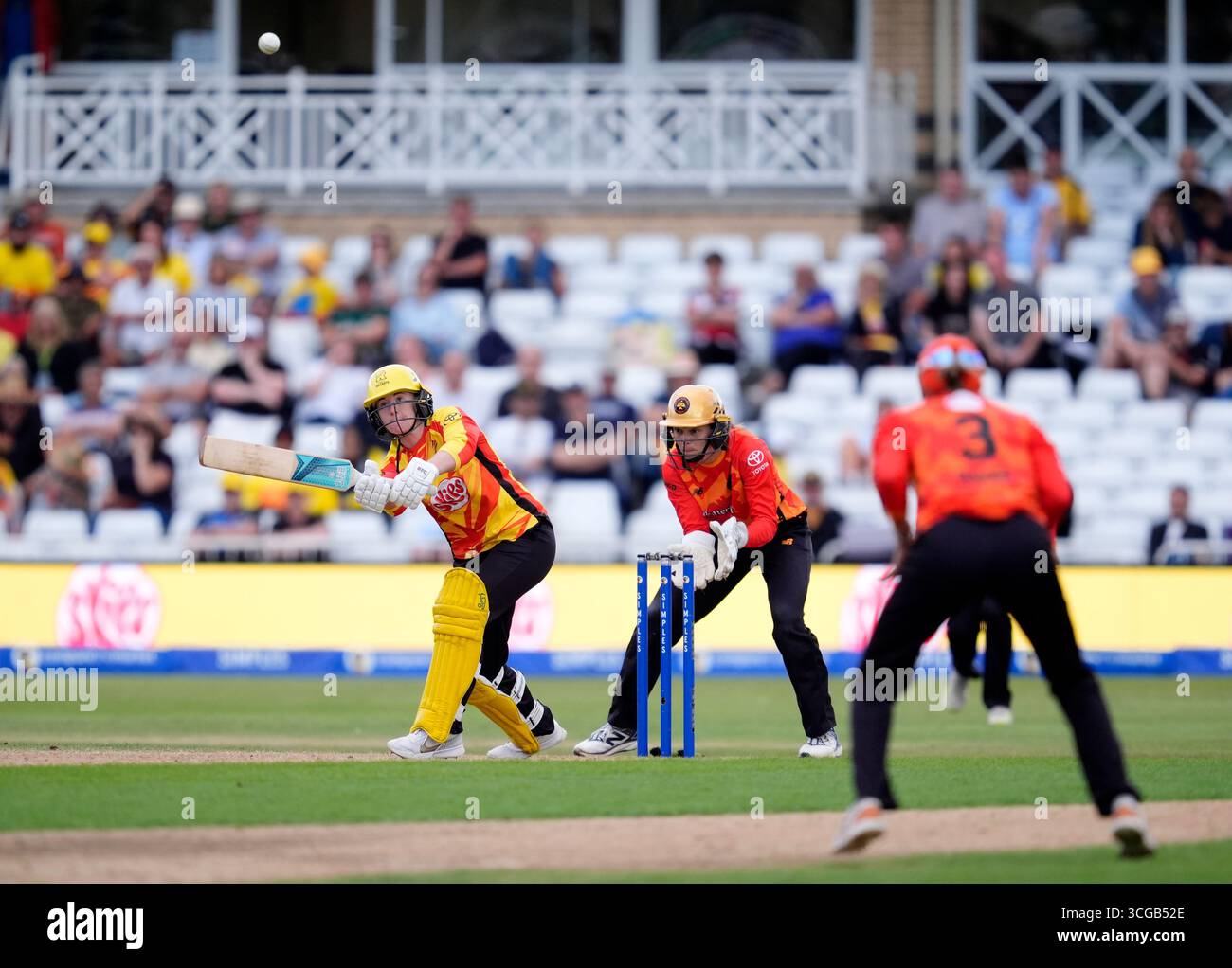 Trent Rockets' Kirstie Gordon (left) batting during The Hundred women's ...