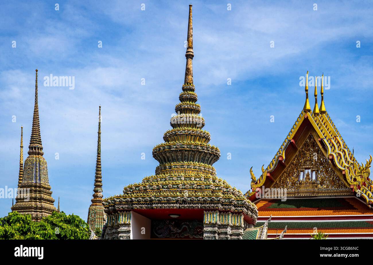 A beautiful view of traditional thai architecture featuring ornate ...