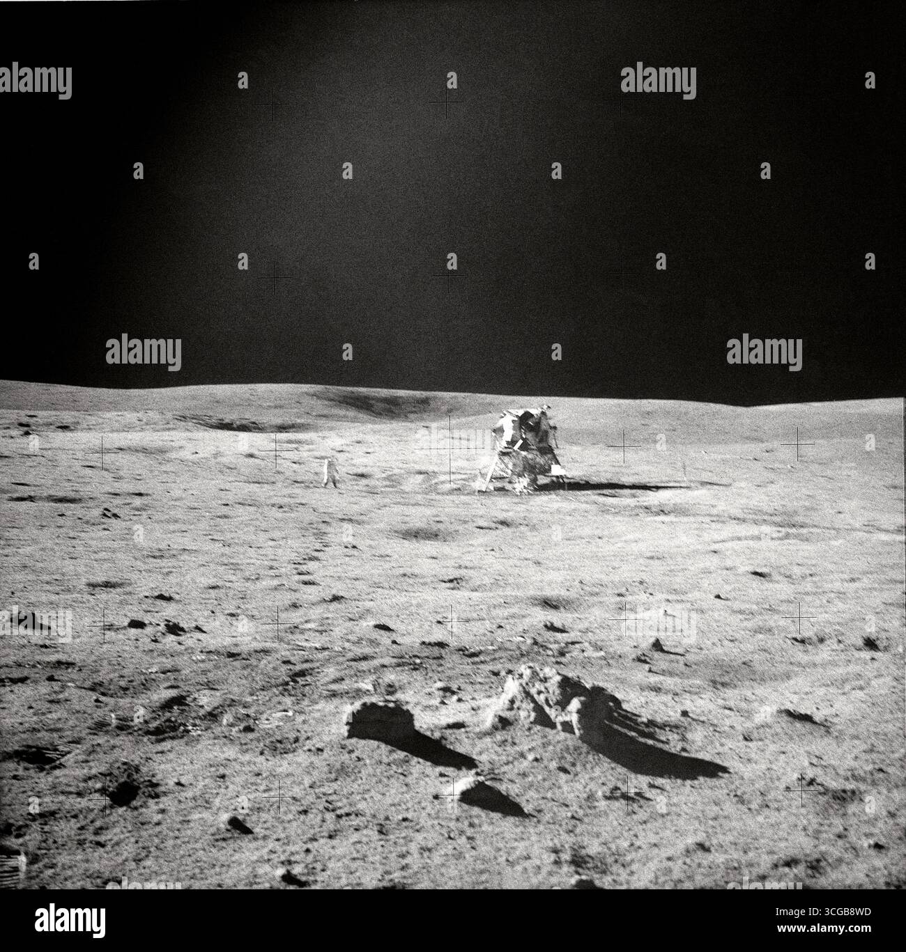 APOLLO 14 EVA View. Astronaut Edgar D. Mitchell, lunar module pilot ...