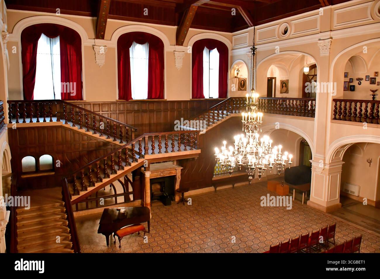 interior, Karolyi castle in Carei, Romania. Károlyi-kastély ...
