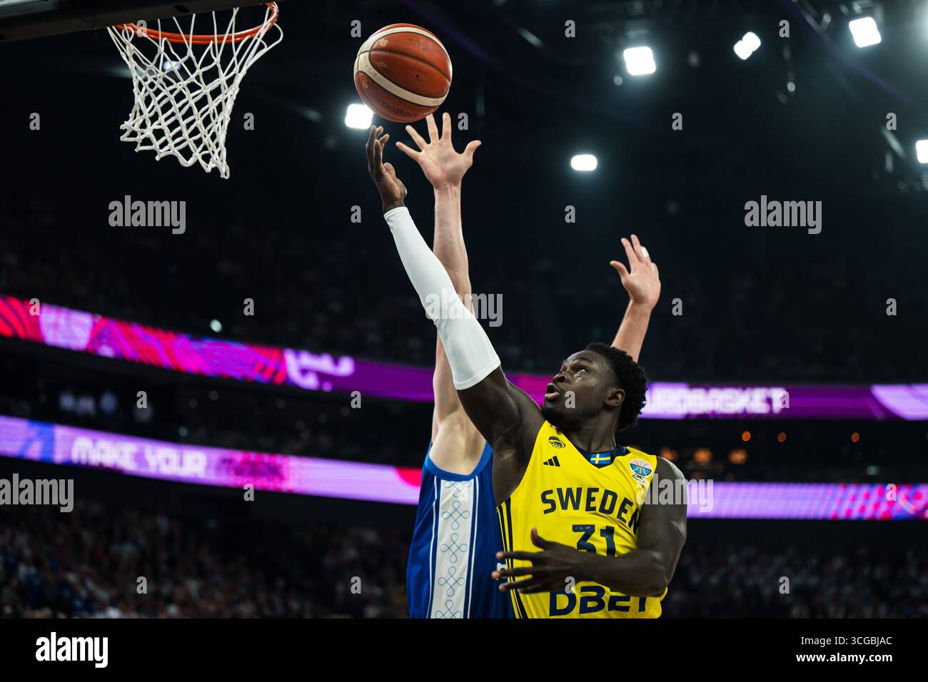 250827 Barra Njie of Sweden during the FIBA Eurobasket 2025 ...