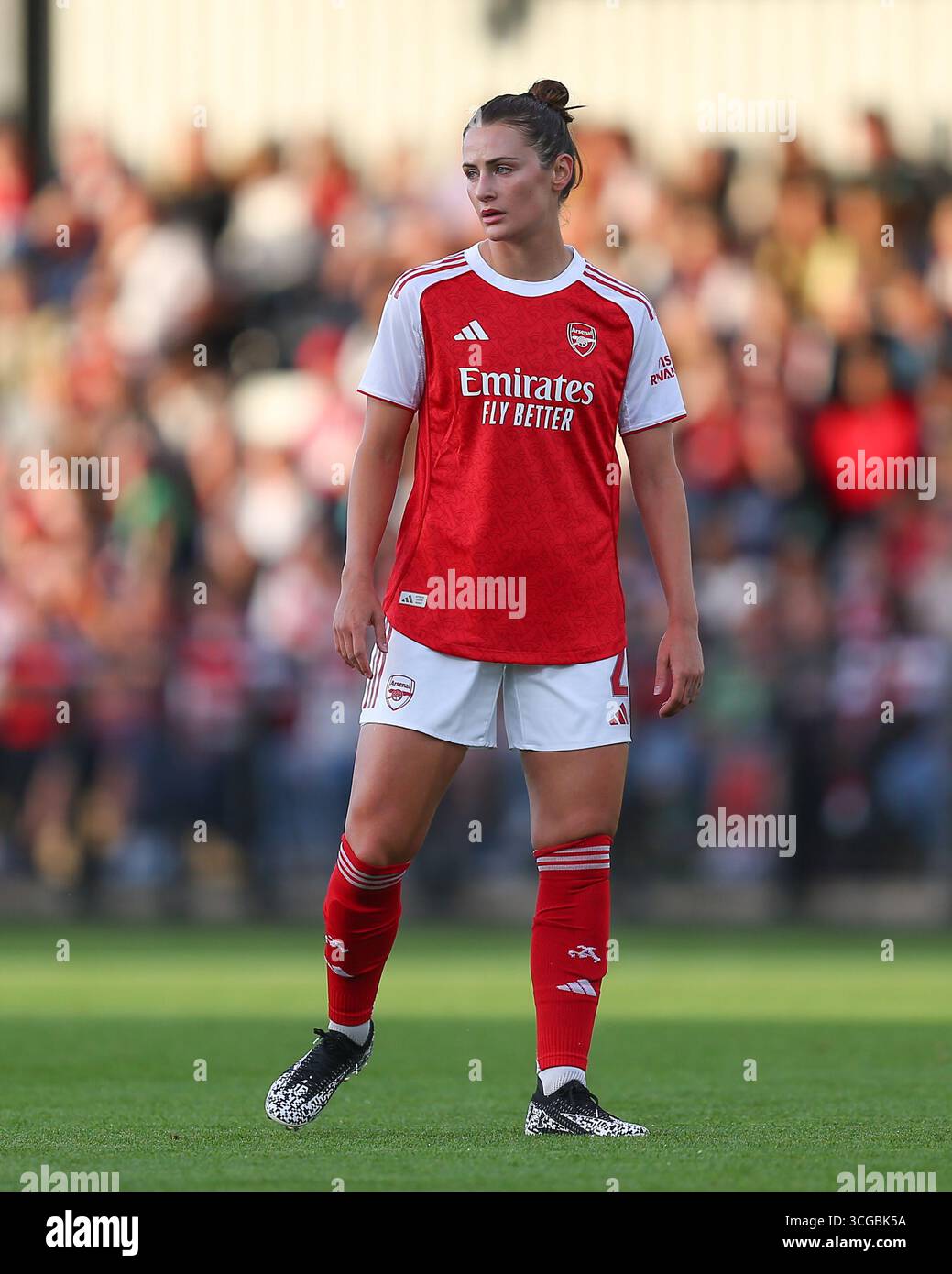 Borehamwood, England, August 27 2025: Emily Fox (2 Arsenal) during the ...