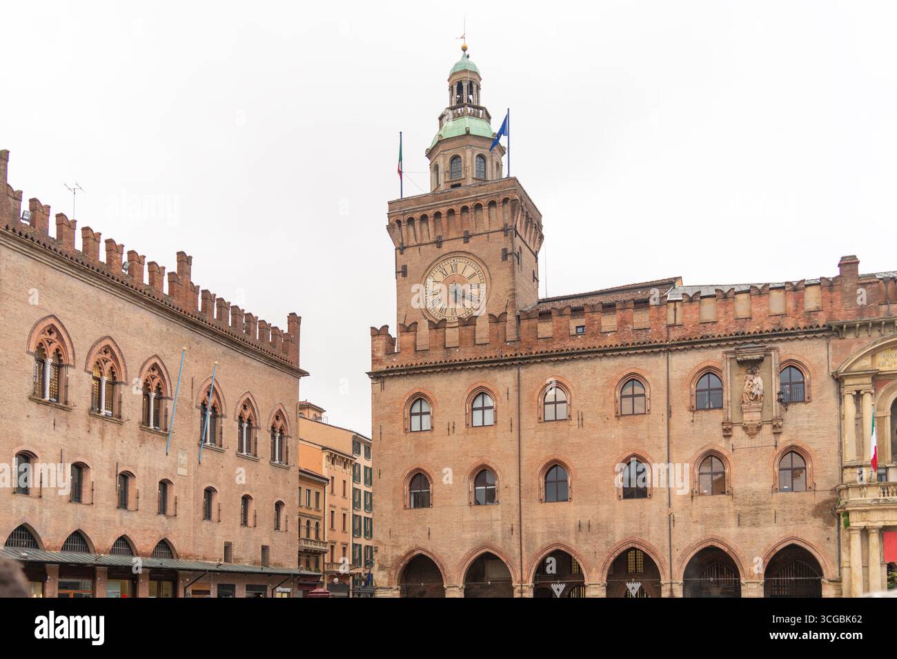 Medieval historical buildings in the center of Bologna in Italy Stock ...