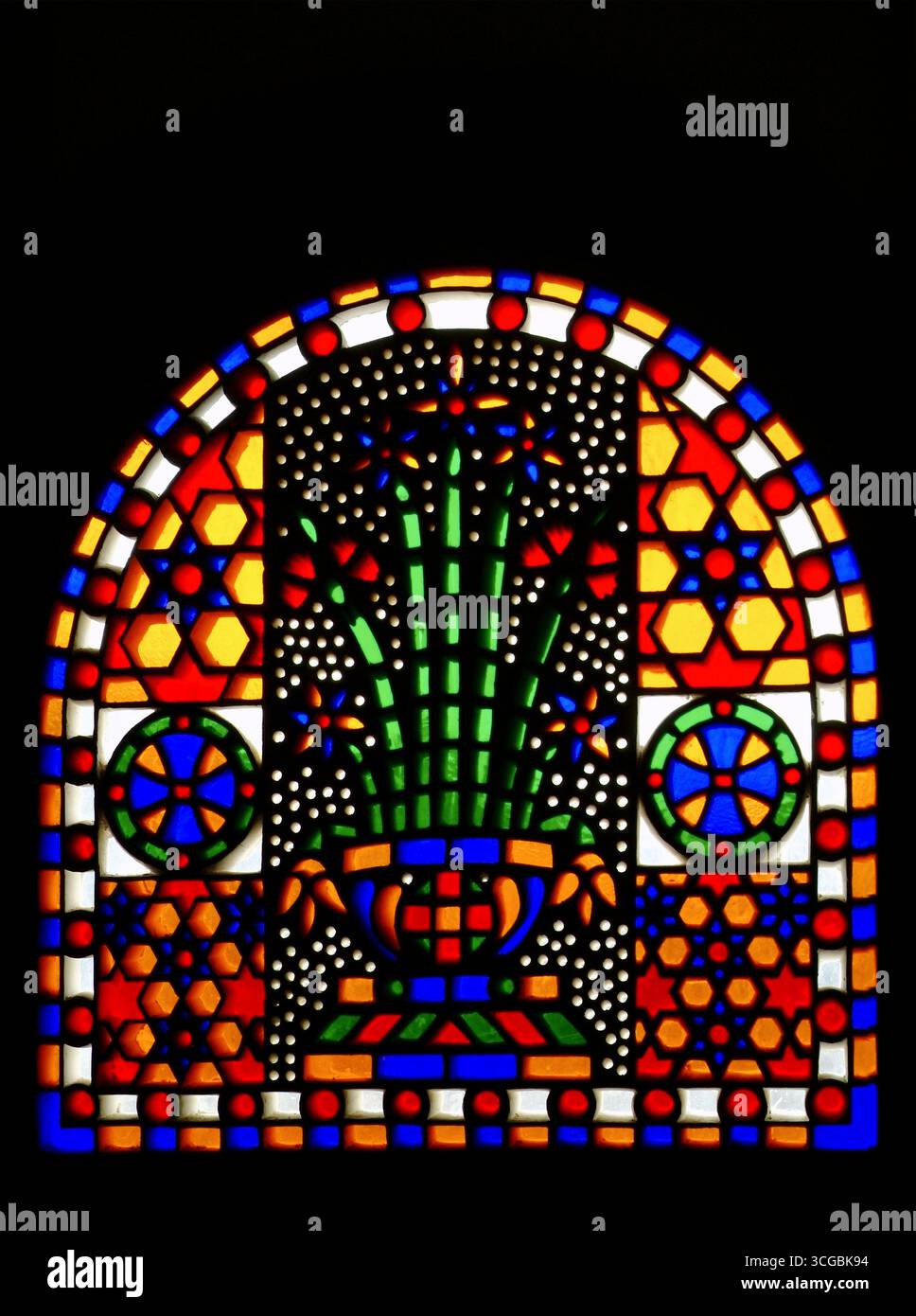 Stained Glass window in the Hanging Church, Cairo, Egypt Stock Photo ...