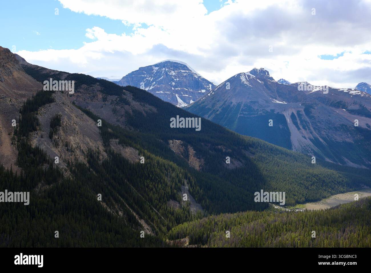 Columbia Icefield Skywalk glass bridge overlooking glaciers and rugged ...