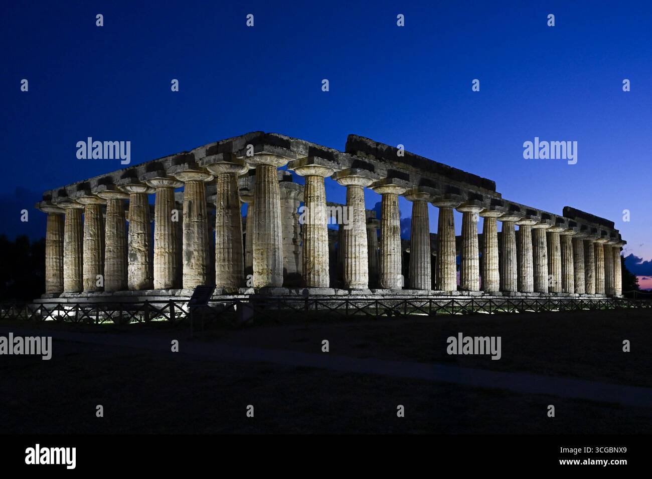 The general view of the Temple of Hera or so-called Basilica in the ...