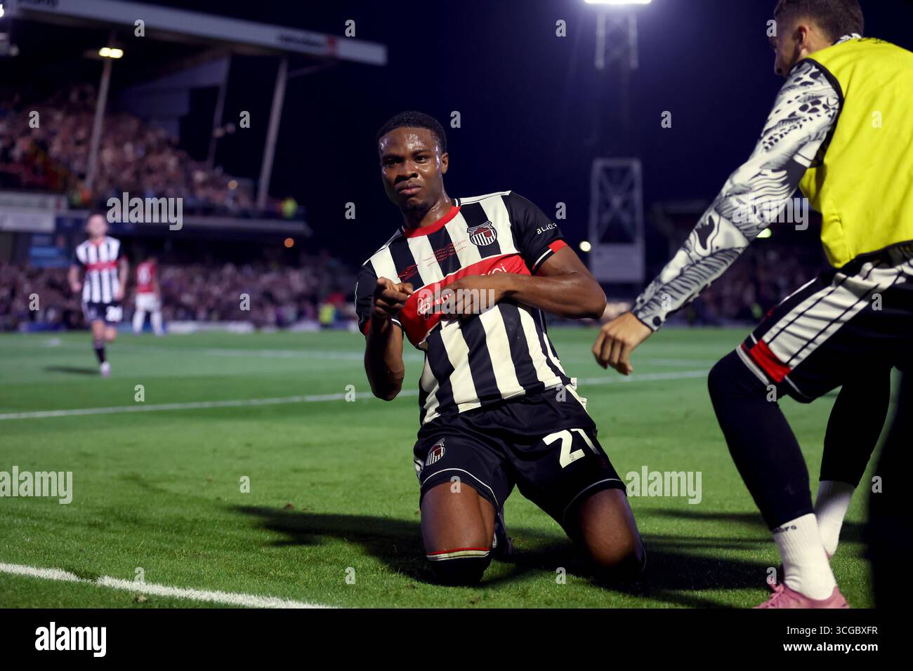 Grimsby Town’s Tyrell Warren celebrates scoring their side's second ...