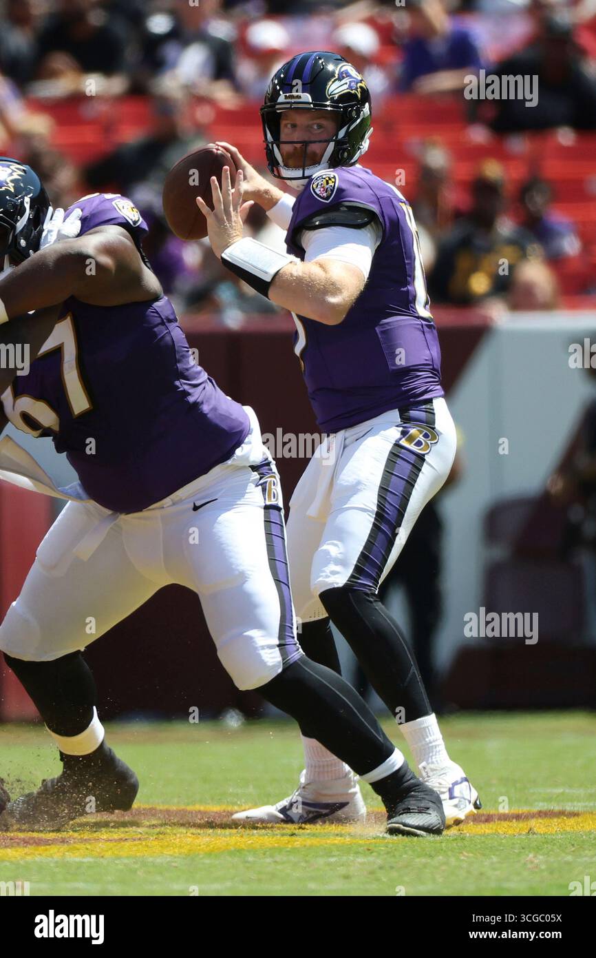 Baltimore Ravens quarterback Cooper Rush (15) throws the ball during an ...
