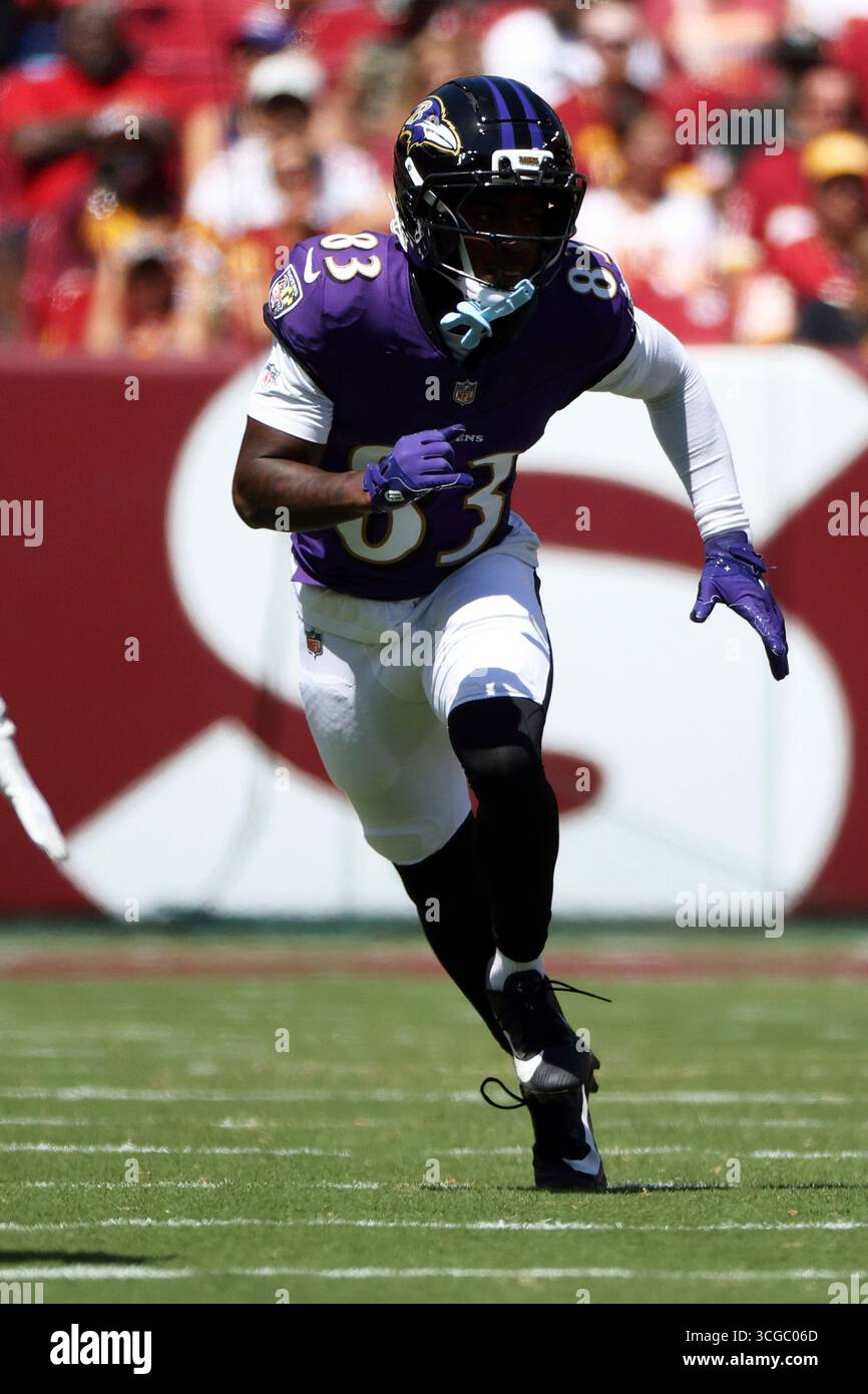 Baltimore Ravens wide receiver LaJohntay Wester (83) runs a route ...