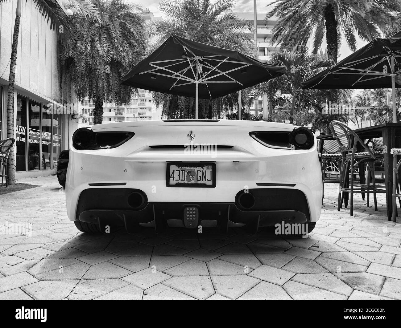 Miami Beach, Florida USA - June 8, 2024: Ferrari 488 gtb spider white ...