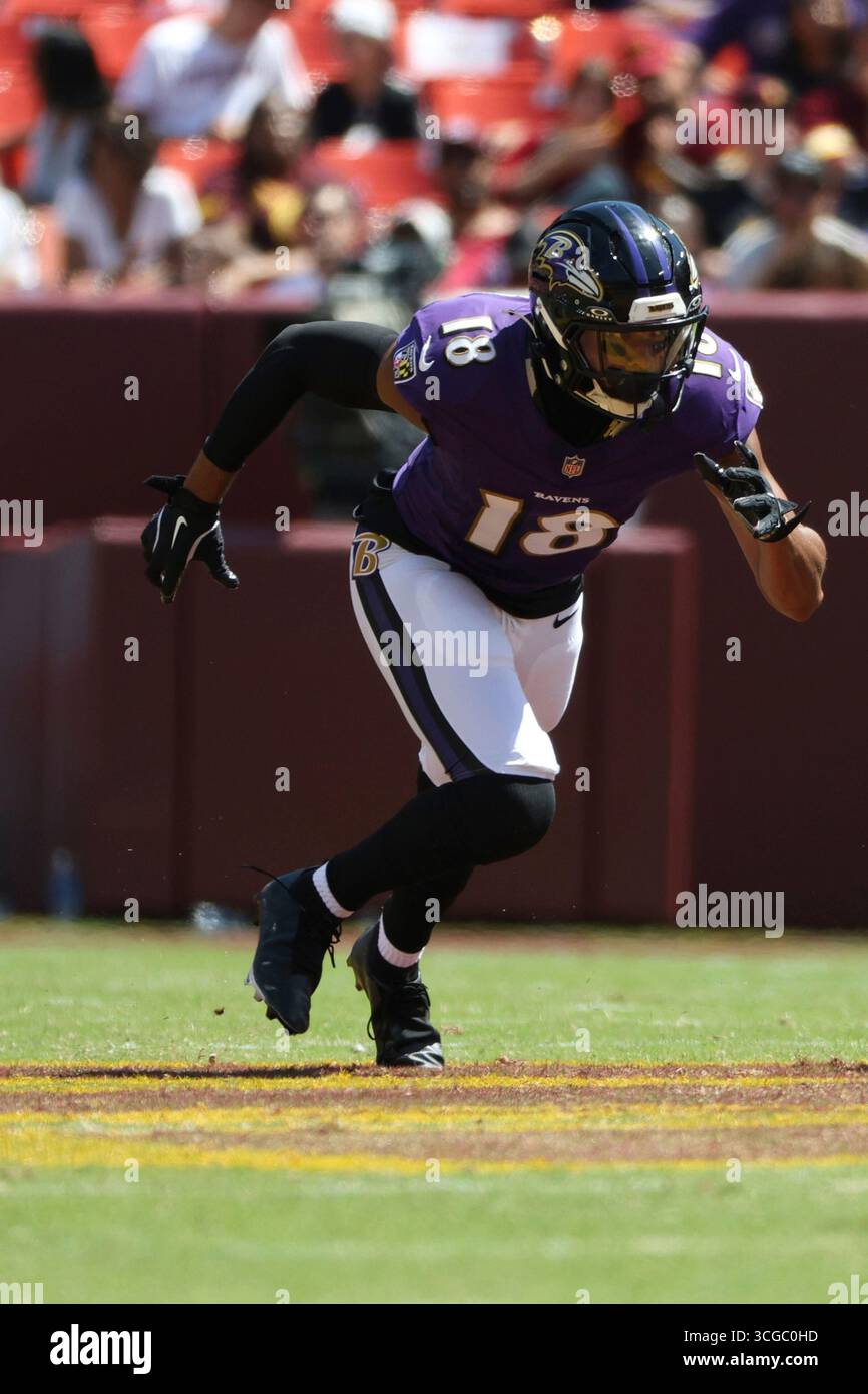 Baltimore Ravens wide receiver Keith Kirkwood (18) runs a route during ...
