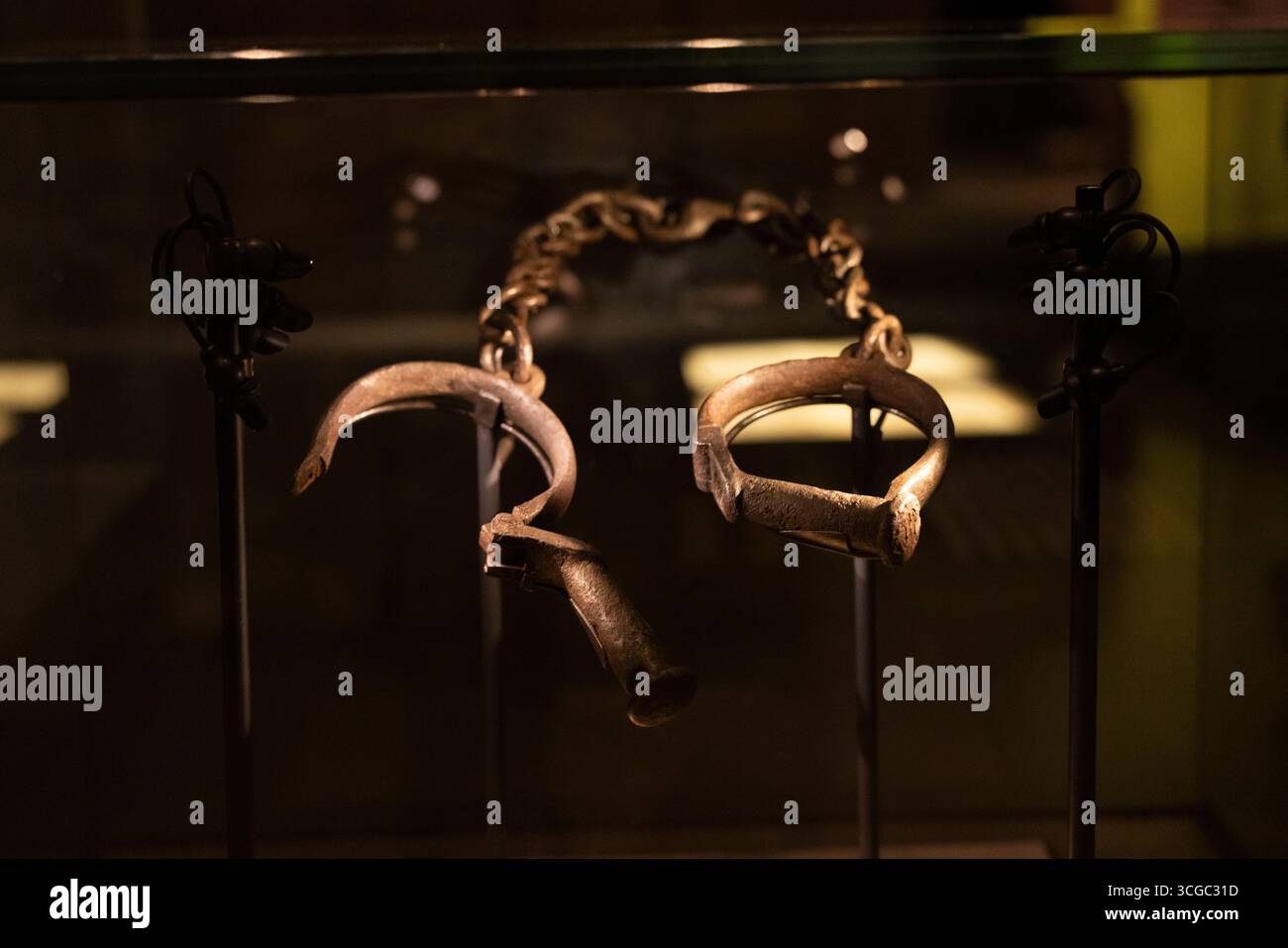 Washington, D.C, USA - June 7, 2025: Slave shackles on display at the ...