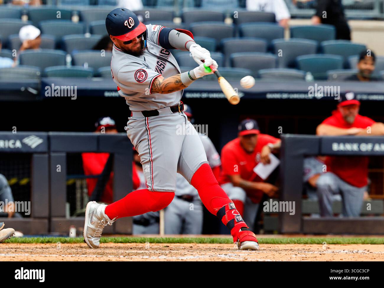 Washington Nationals' Andrés Chaparro hits a home run during the ninth ...