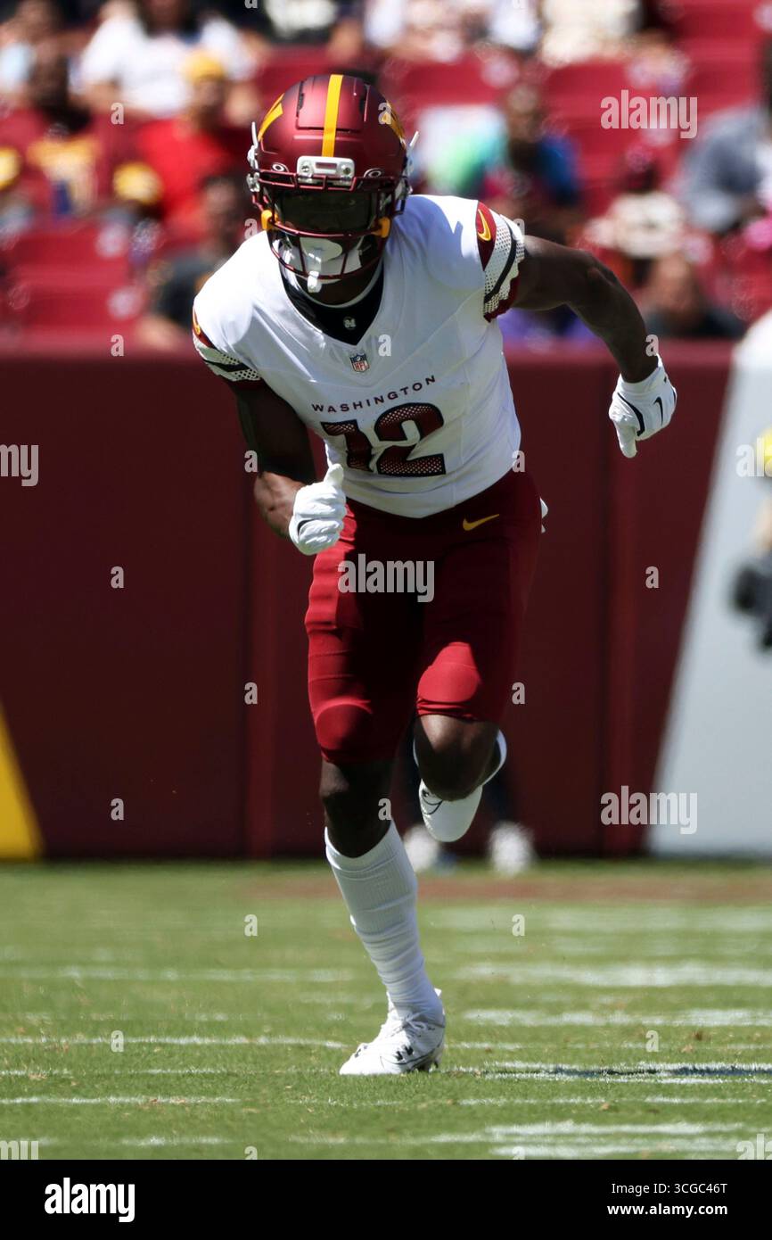 Washington Commanders wide receiver Michael Gallup (12) runs a route ...