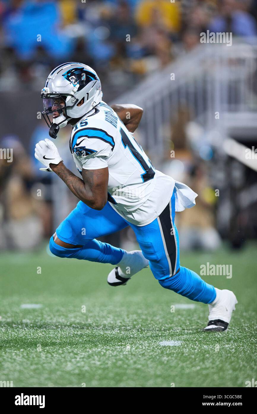 Carolina Panthers wide receiver Jimmy Horn Jr. (15) returns a punt ...