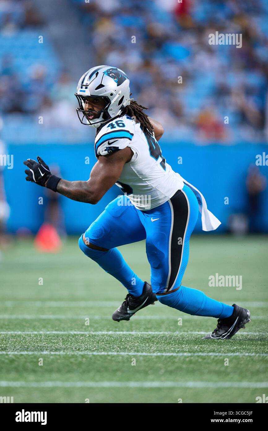 Carolina Panthers tight end Dominique Dafney (46) runs with the ball ...