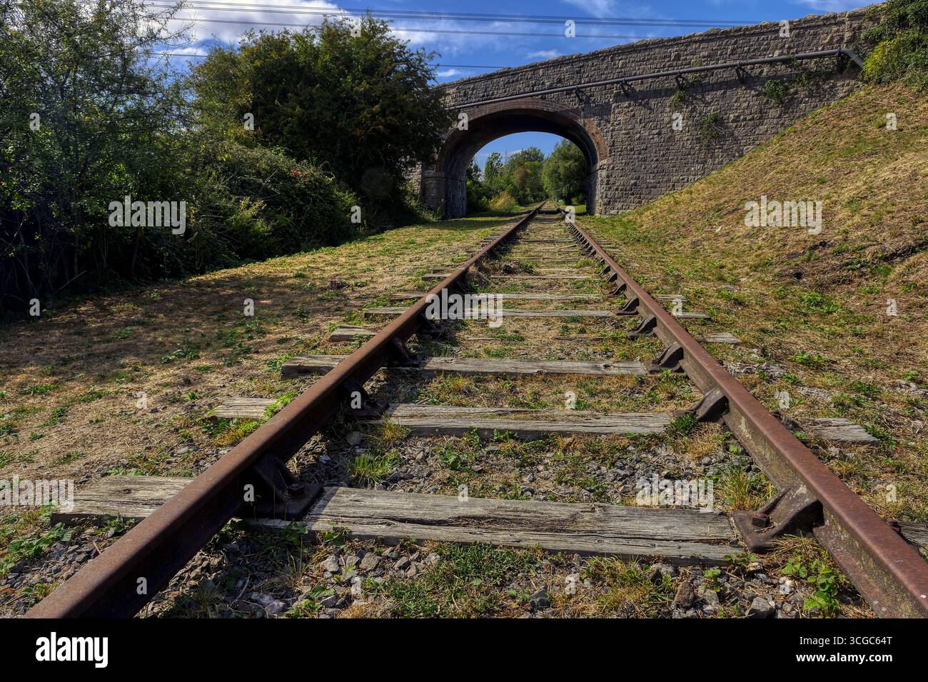 Portishead railway line passing under the Sheepway bridge in North ...