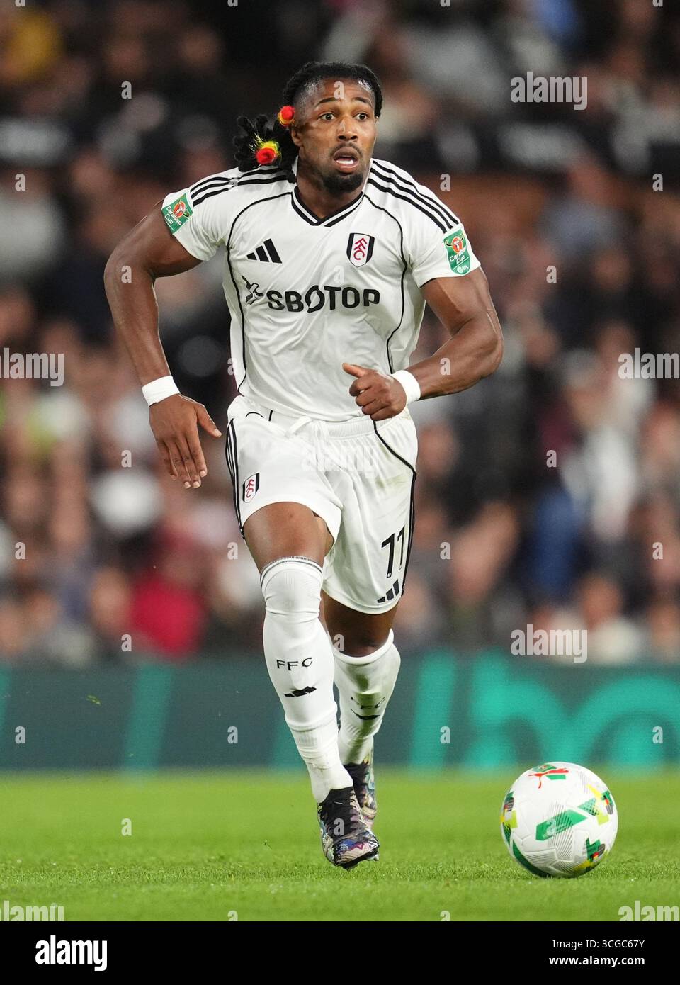 Fulham's Adama Traore in action during the Carabao Cup second round ...