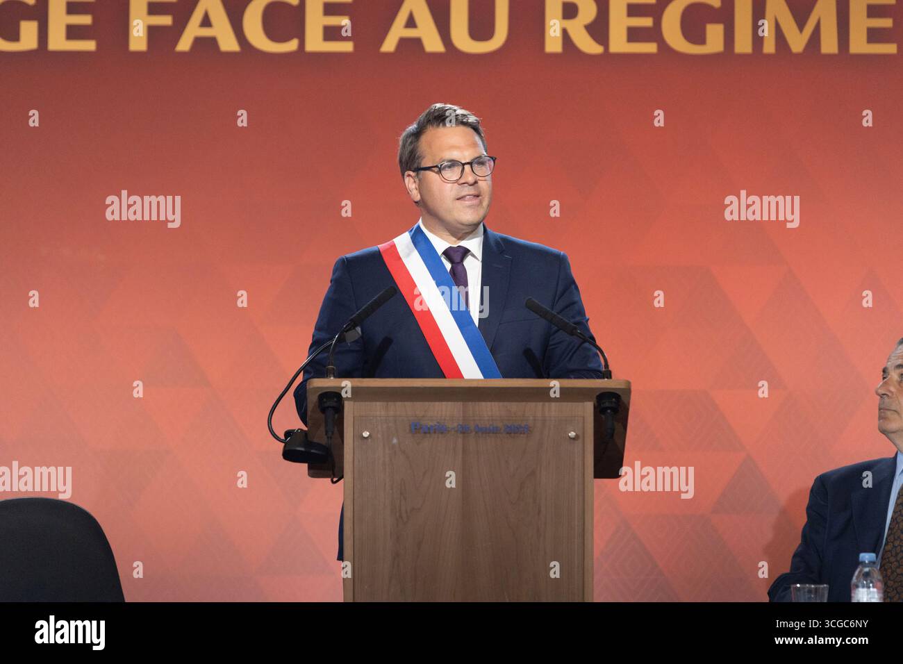 Geoffroy Boulard, Mayor of Paris’s 17th District, delivers remarks at ...