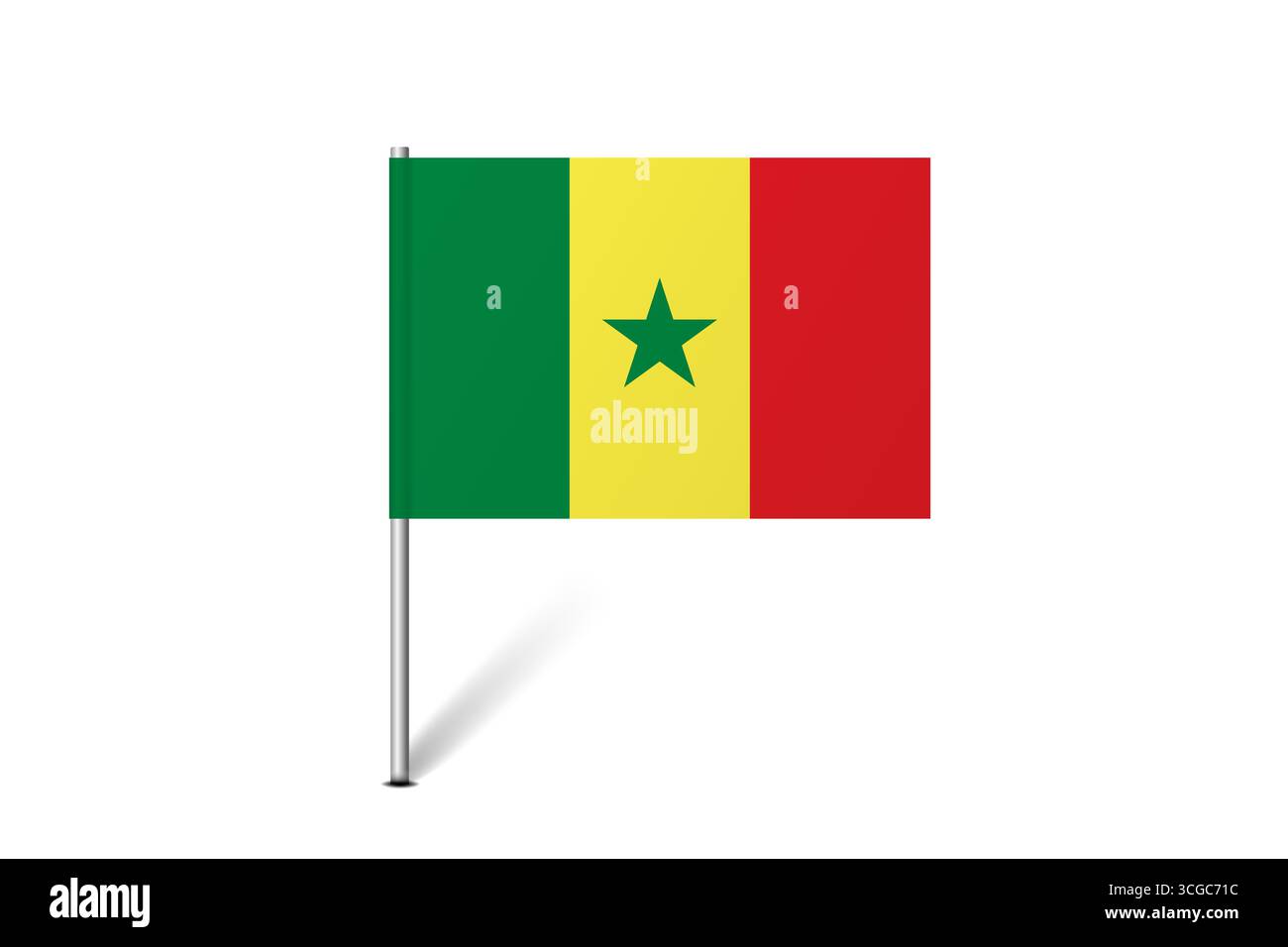 Senegal flag - map pin flag representing a country cultural identity ...